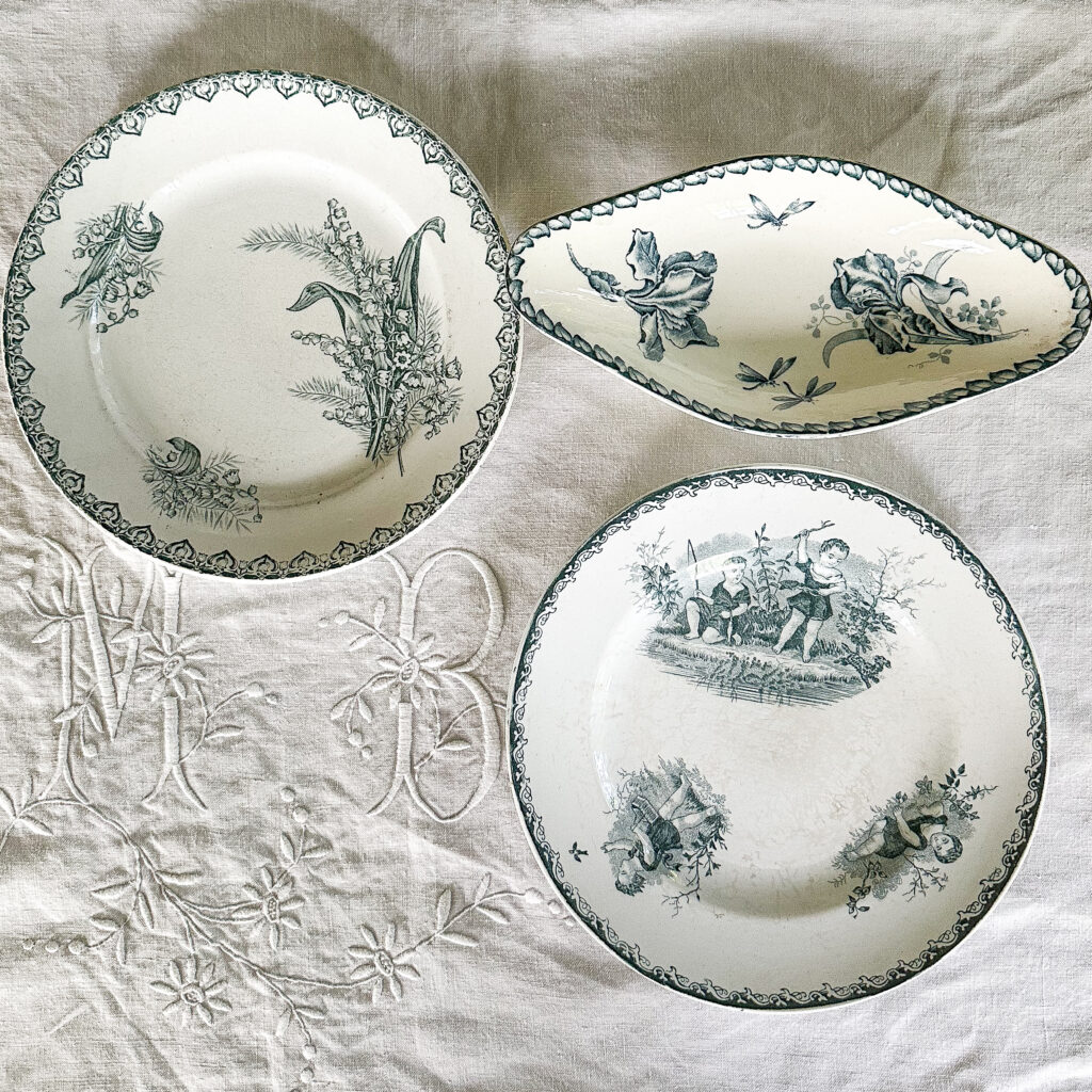 Set of Vintage French Transferware Plates - Penny & Ivy