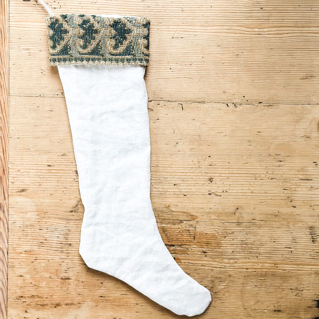 French Linen and Embroidery Stocking - Penny & Ivy