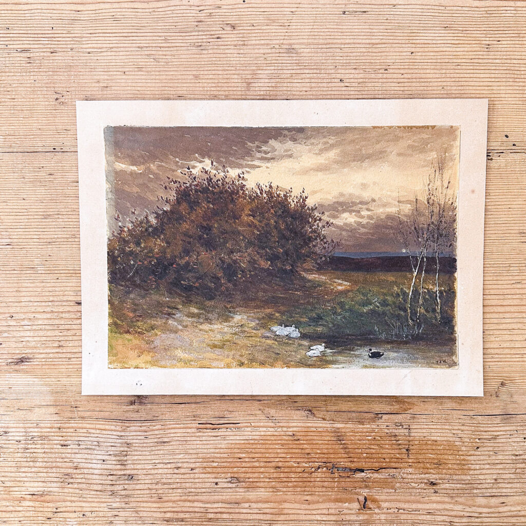 Vintage English Painting - Penny & Ivy